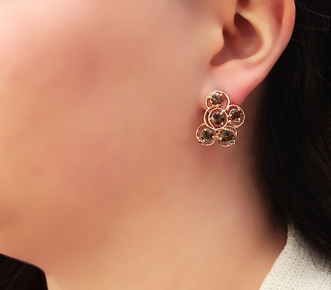 Золотые серьги с контрастными андалузитами 5,63 карата купить в ...