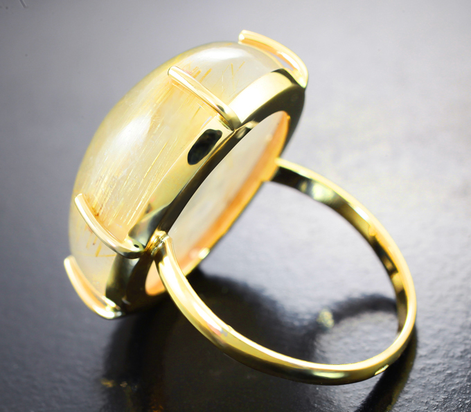 Золотое кольцо с «золотым» рутиловым кварцем 29,2 карата купить в ...